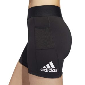 adidas womens Alphaskin Shorts Tights Black/White Medium 4"