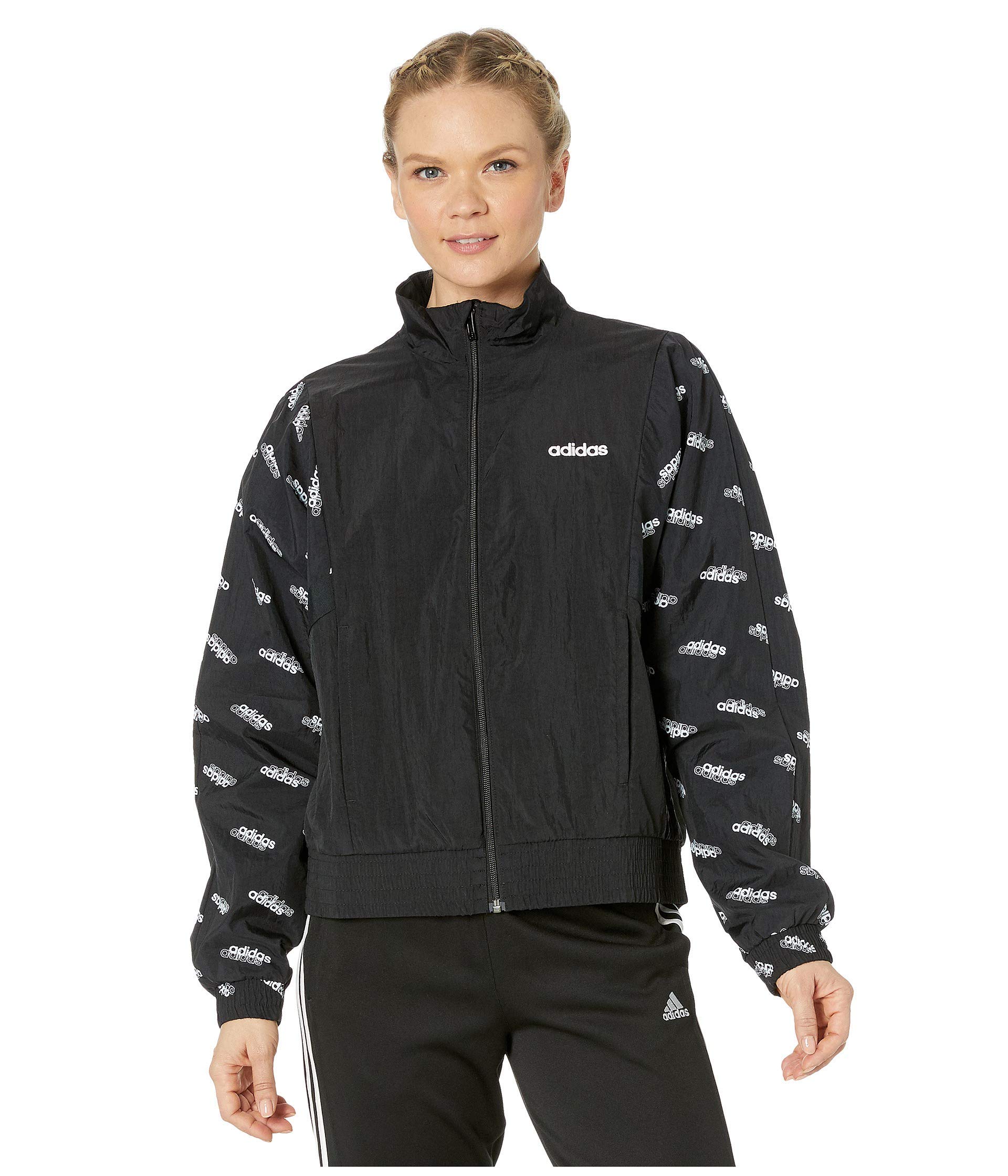 adidas Women's Favorites Woven Track Top Black/White X-Small