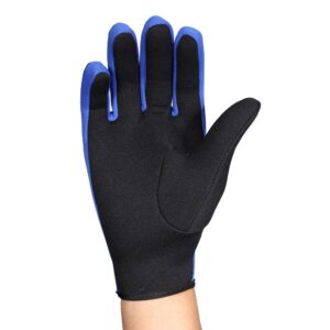 1pair diving gloves neoprene non skid flexible wetsuits five finger gloves for snorkeling swimming surfing sailing kayaking diving(m blue)