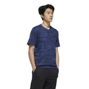 adidas men's essentials all over print tee tech indigo large