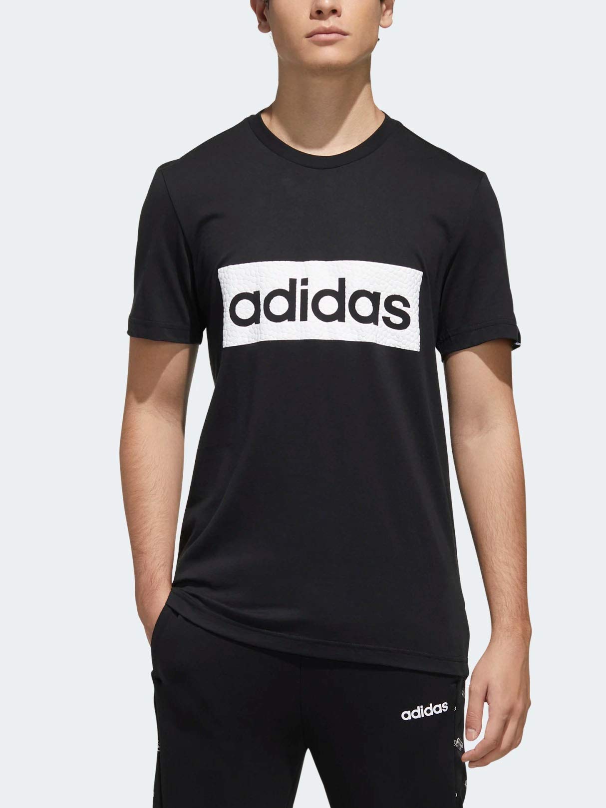 adidas Men's Puffed Box T-Shirt Black/White Small