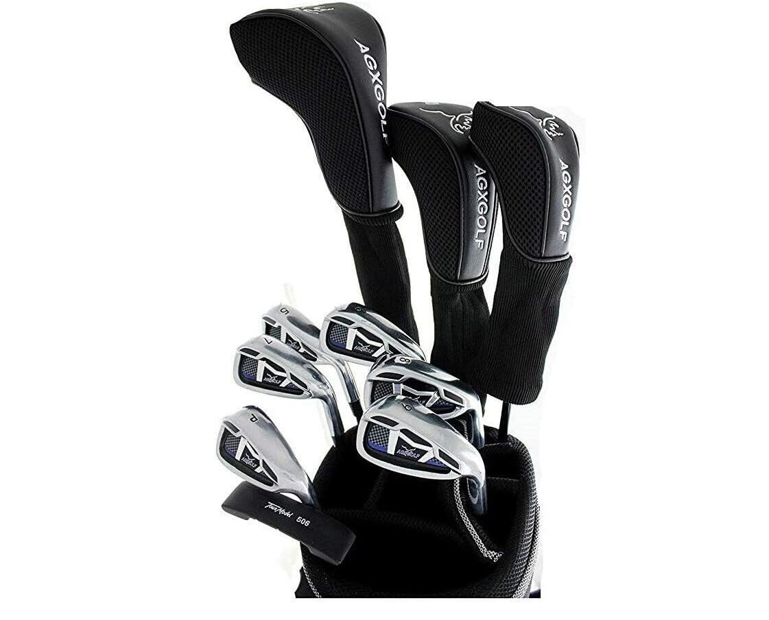 !! BAG NOT INCLUDED!! AGXGOLF Senior Men's Cadet Length (Minus 1 inch) Magnum XL Edition Complete Golf Club Set w/460cc Driver, 3 Wood, 3 Hybrid, 5-9 Irons, Wedge: Right Hand: US Built