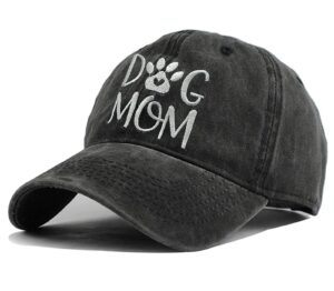 lokidve dog mom embroidered baseball cap washed cotton denim hat for women