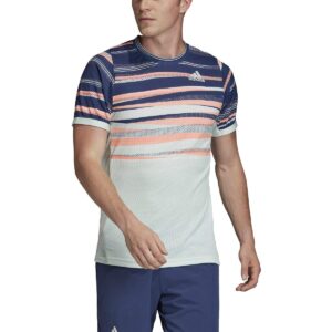 adidas men's freelift tee heat.rdy dark green/tech indigo medium