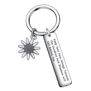 de&ai sunflower gift daughter keychain sunflower positive gift sunflower lover keychain inspirational keychain sunshine keychain sunflower motivational keychain