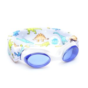 splash place swim goggles with fabric strap - dino | fun, fashionable, comfortable - adult & kids swim goggles