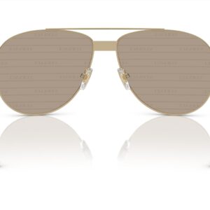 Versace Man Sunglasses Pale Gold Frame, Brown Tampo Lenses, 58MM