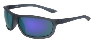 nike ev1110-015 rabid sunglasses matte dark grey frame color, grey with violet mirror lens tint