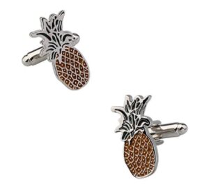 mrcuff pineapple hawaii chef cook pair cufflinks in a presentation gift box & polishing cloth