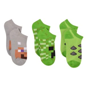 minecraft boys' little low cut socks, 6 pair pack, multi, small