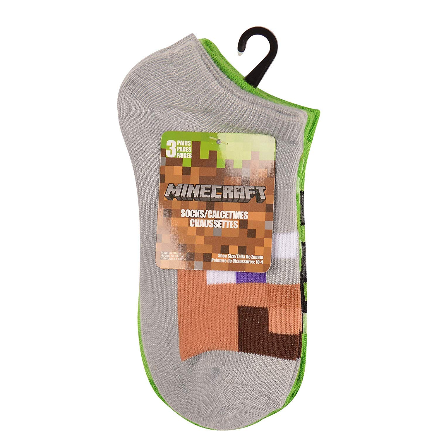 Minecraft Boys' Little Low Cut Socks, 6 Pair Pack, Multi, Small