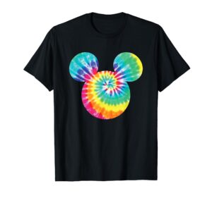 disney mickey mouse icon rainbow tie-dye short sleeve t-shirt