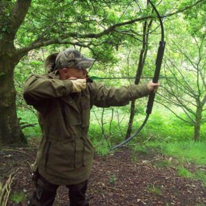 SinoArt 59" Folding Bow Black Alloy Archery Bow Right Hand for Hunting or Target (55Lbs)