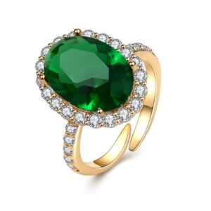 artilady cz emerald rings for women - simulated emerald solstice ring aaaa cubic zirconia open band rings, adjustable for us 5-9 (emerald green, adjustable)