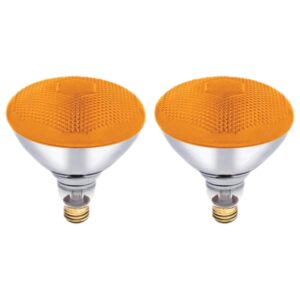 dysmio lighting 100 watt 120 volt flood br38 e26 incandescent light bulb amber 2 pack