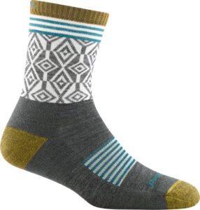 darn tough women's sobo micro crew lightweight hiking sock (style 1977) - gray, small