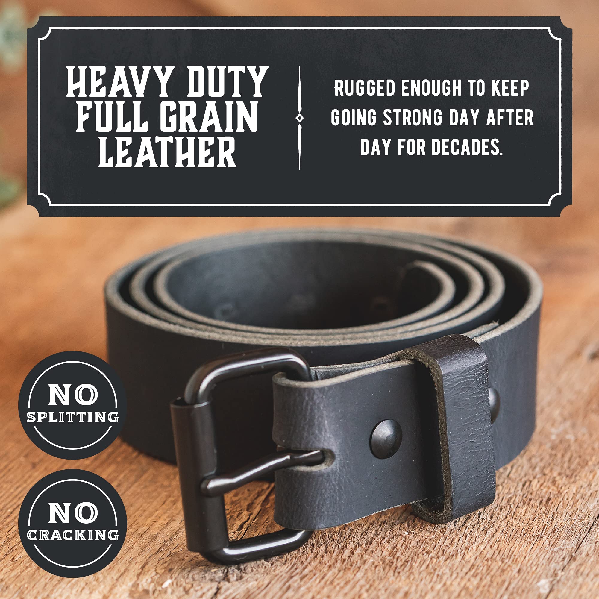 Main Street Forge The Classic Leather Everyday Belt | Made in USA | Full Grain Leather | Men's Leather Belt