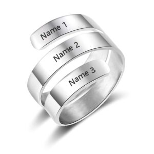 personalized ring for 3 best friend engraved name wrap ring for bff women anniversary promise rings jewelry