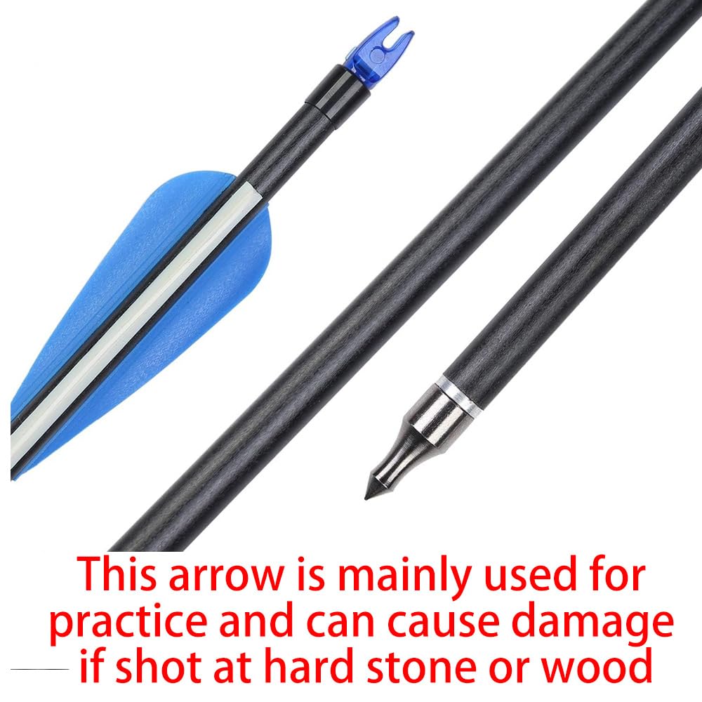 Fiberglass Archery Target Arrows 30 Inch for Youth Children Women Beginner Shooting Practice with Compoud Recurve Bow