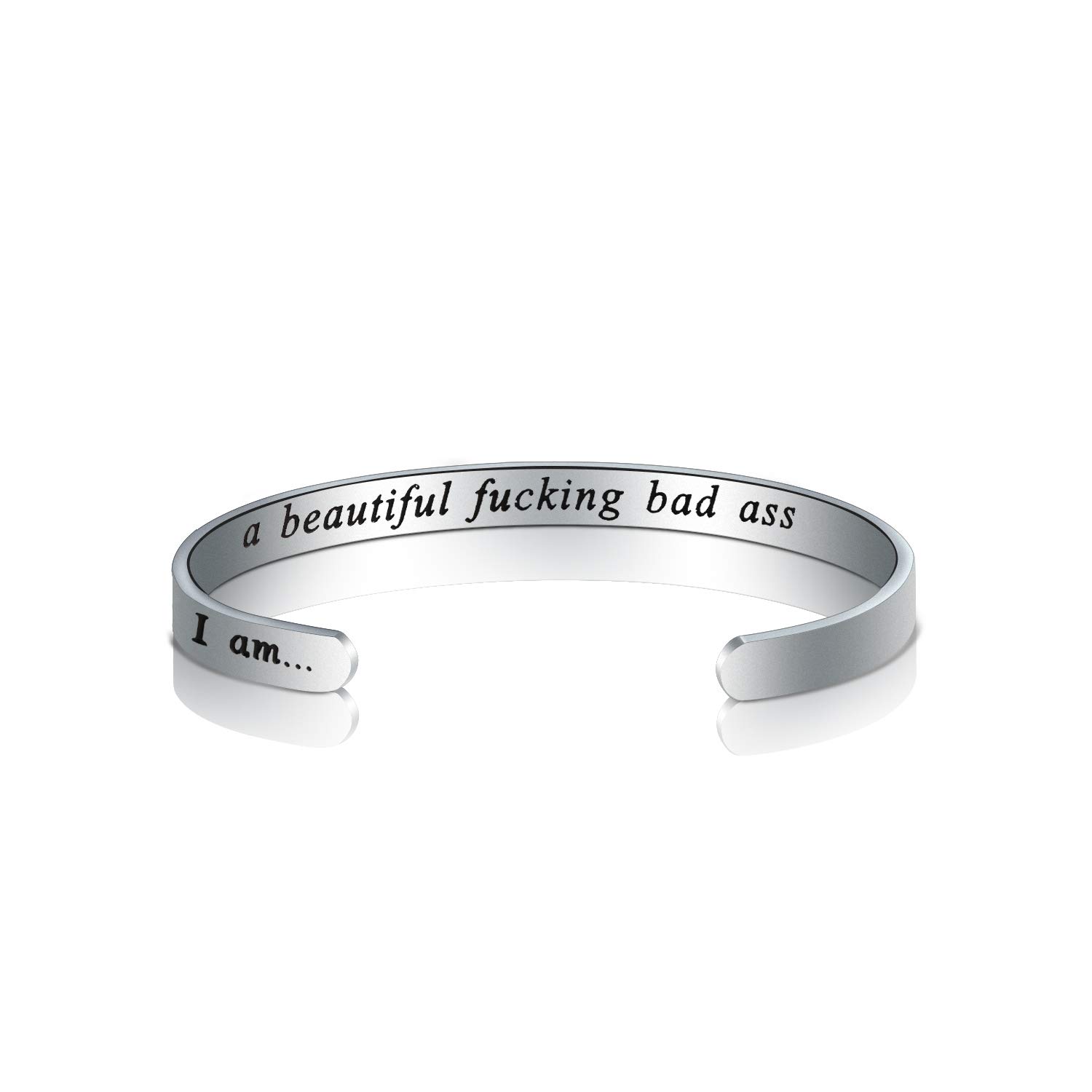 bobauna I Am Beautiful Fucking Badass Cuff Bangle Bracelet Motivationa Secret Message Jewelry Inspirational Gift For Her (fucking badass bracelet)