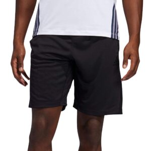 adidas men's 3-stripes knit 9-inch short black large