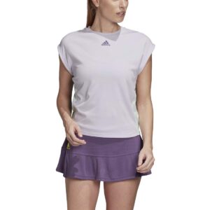 adidas women's tennis tee heat.rdy purple tint/tech purple x-large