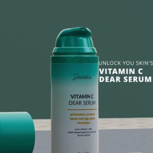 Dearskin Vitamin C Serum 20% - PURE L-ASCORBIC ACID, Ferulic Acid, Hyaluronic Acid Botanic, Vitamin E Organic Cruelty Free for Face and Neck Best Antioxidant, Treatment for Wrinkles, Men and Women