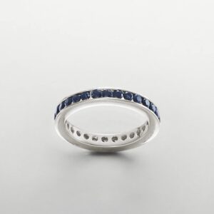 Ross-Simons 1.45 ct. t.w. Sapphire Eternity Band in Sterling Silver. Size 7