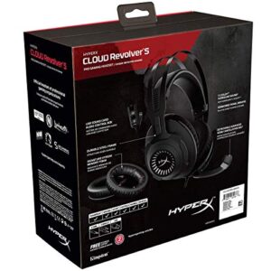 HyperX Cloud Revolver S Gaming Headset with Dolby 7.1 Surround Sound - Steel Frame - Signature Memory Foam, Premium Leatherette, for PC, PS4, PS4 PRO, Xbox One, Xbox One S (HX-HSCRS-GM/NA) (Renewed)