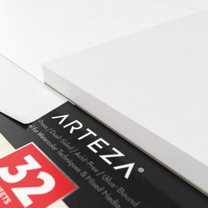 ARTEZA Watercolor Paper, Pack of 2, 32 Sheets Each, 11x14 Inches Watercolor Sketchbook, 140lb/300gsm, Cold Press, Acid Free Art Paper