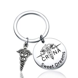 fotap nurse anesthetist gift sweet dreams keychain thank you gift for anesthesiologist crna school graduation gift (crna dreams)