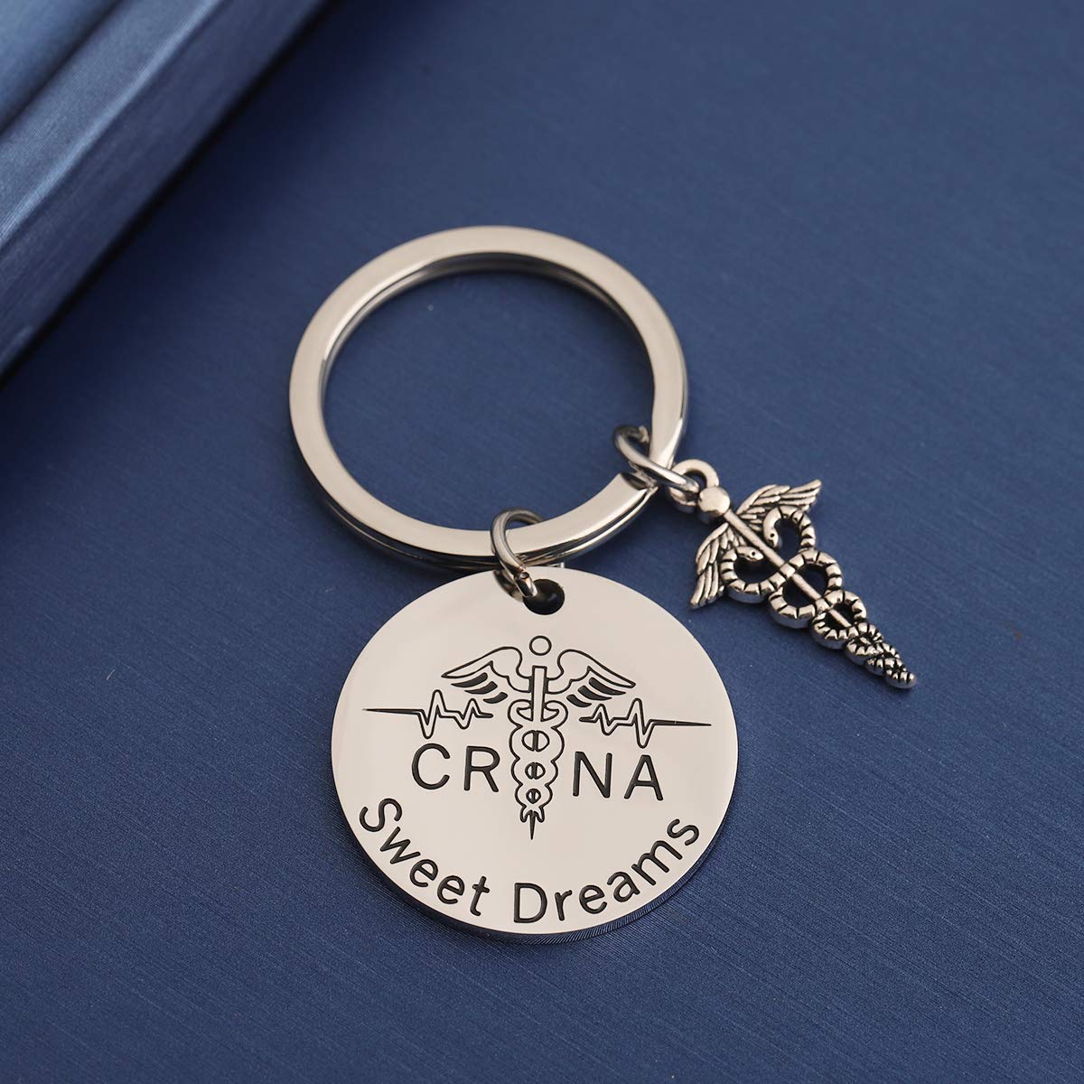 FOTAP Nurse Anesthetist Gift Sweet Dreams Keychain Thank You Gift for Anesthesiologist CRNA School Graduation Gift (CRNA dreams)