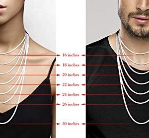 Miabella 925 Sterling Silver Italian Solid 3.5mm Flexible Flat Herringbone Chain Necklace for Women, Made in Italy (Length 16 Inches (women's choker length))