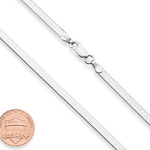 Miabella 925 Sterling Silver Italian Solid 3.5mm Flexible Flat Herringbone Chain Necklace for Women, Made in Italy (Length 16 Inches (women's choker length))