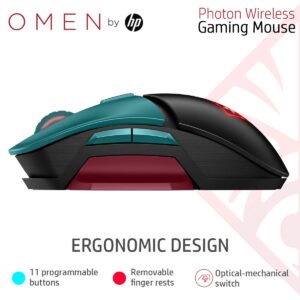 OMEN by HP Photon Wireless Gaming Mouse with Qi Wireless Charging, Programmable Buttons, Custom RGB, E-Sport DPI (6CL96AA)