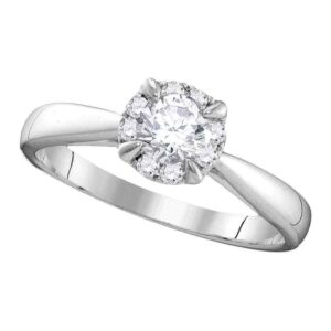 dazzlingrock collection 14kt white gold womens round diamond solitaire bridal wedding engagement ring 1/2 ctw