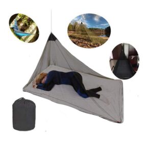 mosquito net for single camping bed blanket high density net for travel camping fishing hiking wiht 4 pegs & a carrying bag included (color black)