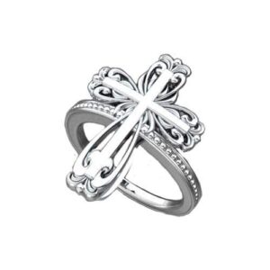 logos trading post jewelry - sterling silver elegant cross ring