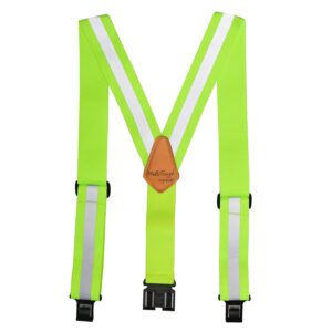 elotough reflective safety suspenders| perry suspenders with hook end non-metal suspenders for casual dress,work place, tactical duty belt