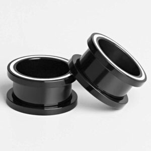 TBOSEN 8 PCS Black Fashion Ear Tunnels Plugs Gauges Stainless Steel Expander Stretcher Piercings