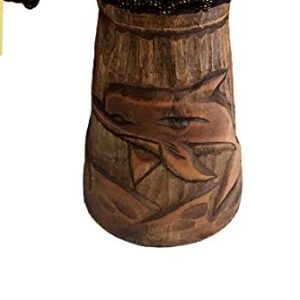 Djembe Drum Solid Wood Deep Carved Bongo Congo African Drum - 12" HIGH MED SIZE - Professional Quality - NOT MADE IN CHINA - JIVE BRAND (Dolphin)