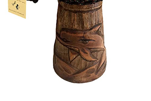 Djembe Drum Solid Wood Deep Carved Bongo Congo African Drum - 12" HIGH MED SIZE - Professional Quality - NOT MADE IN CHINA - JIVE BRAND (Dolphin)