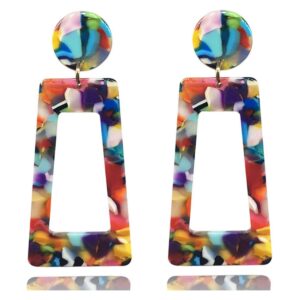 cibirich acrylic earrings for women multicolor resin earrings statement dangles drop earrings