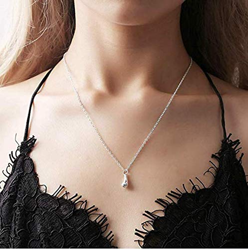 Syhonic 925 Silver Jewelry Set for Women, Teardrop Necklace + Earring + Ring + Bangle Set for 4 Pcs, Party Mother's Day Prom Wedding Fashion Accessories Gift