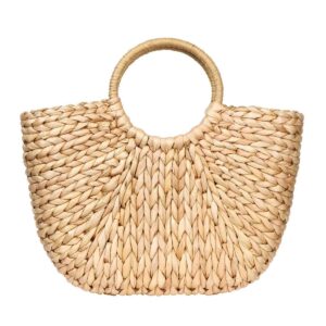 womens large straw bags beach tote bag handwoven hobo bag summer beach bag straw handbag (brown)