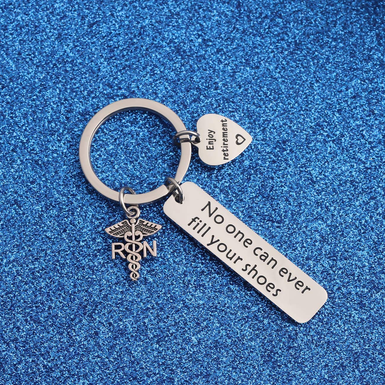 WUSUANED Registered Nurse Retirement Keychain Nurses Week Gifts No One Can Ever Fill Your Shoes Nursing Graduation Gift for Nurse Practitioner 2023