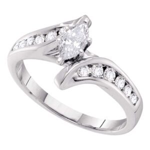 dazzlingrock collection 14kt white gold womens marquise diamond solitaire bridal wedding engagement ring 5/8 ctw