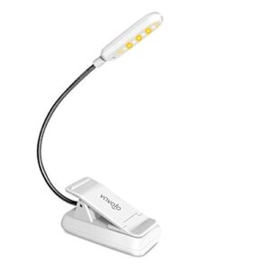 vavofo clip on book light for bed kids, 7 led reading light with 9-level warm cool white daylight, eye care lamp with power indicator for bookworms (white)