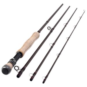 9' 10' fly fishing rod 4 sections 9ft 10ft 3/4 5/6 fly rod carbon fiber blanks light weight medium-fast action cork grip (10ft, 5/6)