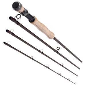 9' 10' Fly Fishing Rod 4 Sections 9FT 10FT 3/4 5/6 Fly Rod Carbon Fiber Blanks Light Weight Medium-Fast Action Cork Grip (10FT, 5/6)